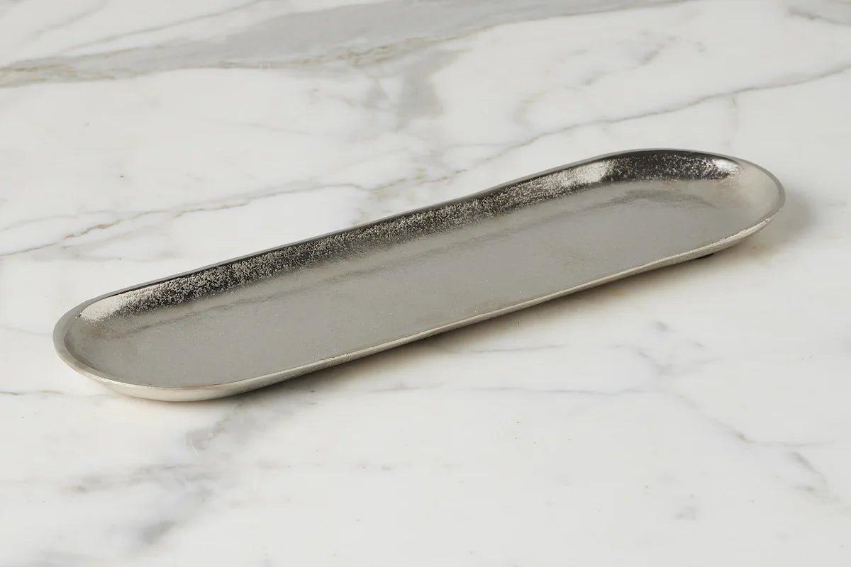 Silver Narrow Metal Tray, Small – KASA KADO